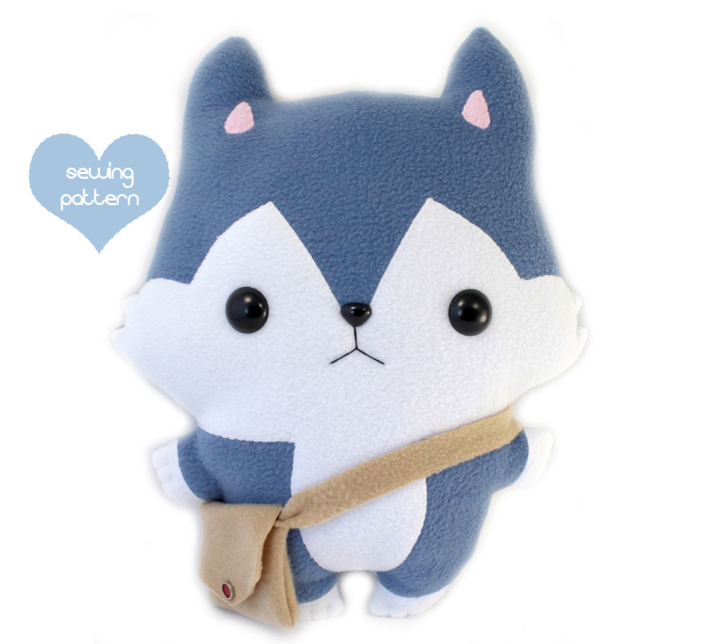 PDF Plush Cute Sewing Pattern Wolf 1 by TeacupLion