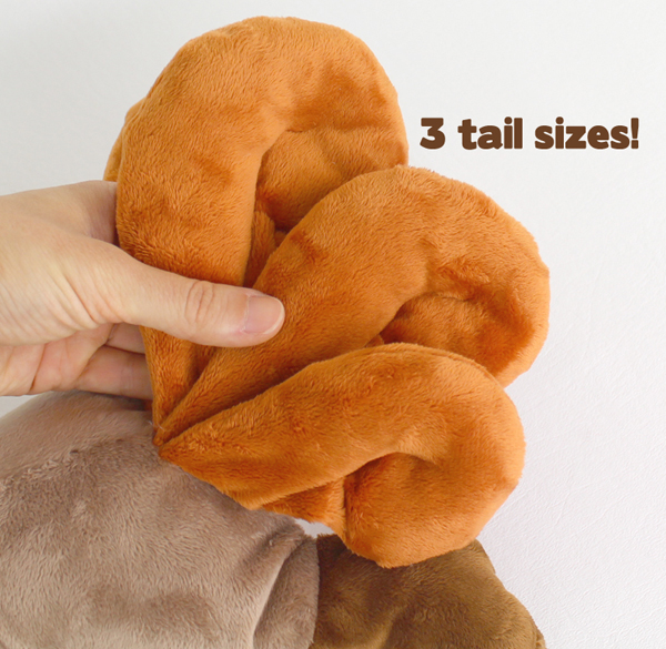 Free plush sewing pattern: Vulpix tails & hair for Newborn Fox