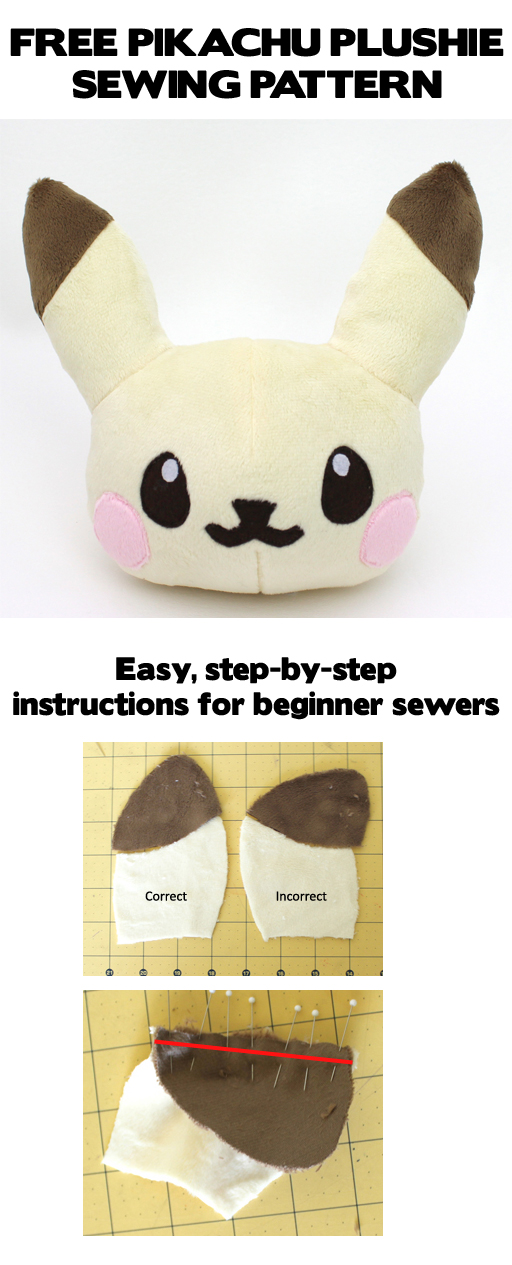 Free Pikachu & D.va plush sewing patterns